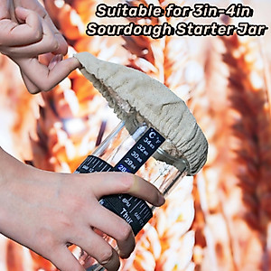 TERESRY Sourdough Starter Jar Cover Cloth, Reusable Linen Covers for Sourdough Starter Container, Breathable Fabric Covers for Mason Jars Wide Mouth and Normal Mouth (4)