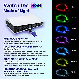 Mcbazel RGB LED Console Stand for PS5, Adjustable Console Base Vertical Stand with 4 Light Modes for PlayStation 5 Console (NOT for PS5 Slim)