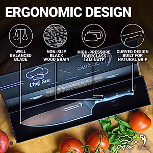 Chef Sac 8 Inch Chef Knife | Professional Chef Knife | Chefs Knife | Sharp Kitchen Knife | Chef Knife 8 Inch | Best Chef Knife | Chefs Knives | Chef Knife Professional