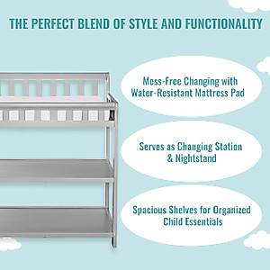 Dream On Me Ashton Changing Table, Grey , 26"
