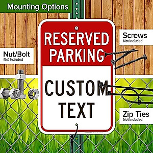 Reserved Parking Sign, Custom Parking Signs for Business, 12x18 Inches, Rust Free .063 Aluminum, Fade Resistant, Made in USA by My Sign Center (Post Holes)