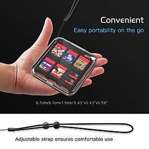 MoKo Game Card Case Compatible with Nintendo Switch, Switch Game Storage Box with 12 Game Cartridges Hard Protective PC Shell Holder - Black