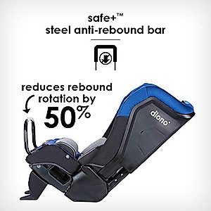 Diono Radian 3QX 4-in-1 Rear & Forward Facing Convertible Car Seat, Safe+ Engineering 3 Stage Infant Protection, 10 Years 1 Car Seat, Ultimate Protection, Slim Fit 3 Across, Blue Sky