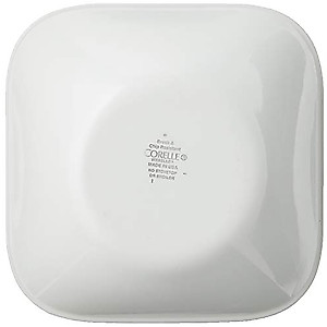 Corelle Vitrelle (22-Oz) Cereal Soup Bowls, Triple Layer Glass and Chip Resistant, Lightweight Square Dinnerware Bowl Set, Splendor, Black Banded, 6-Piece