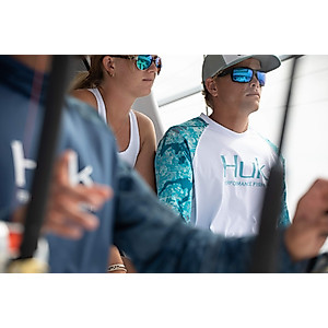 Huk Men's Kryptek Double Header Vented Long Sleeve Shirt | Long Sleeve Performance Fishing Shirt With +30 UPF Sun Protection, Kryptek Obskura Shallows, 2X-Large