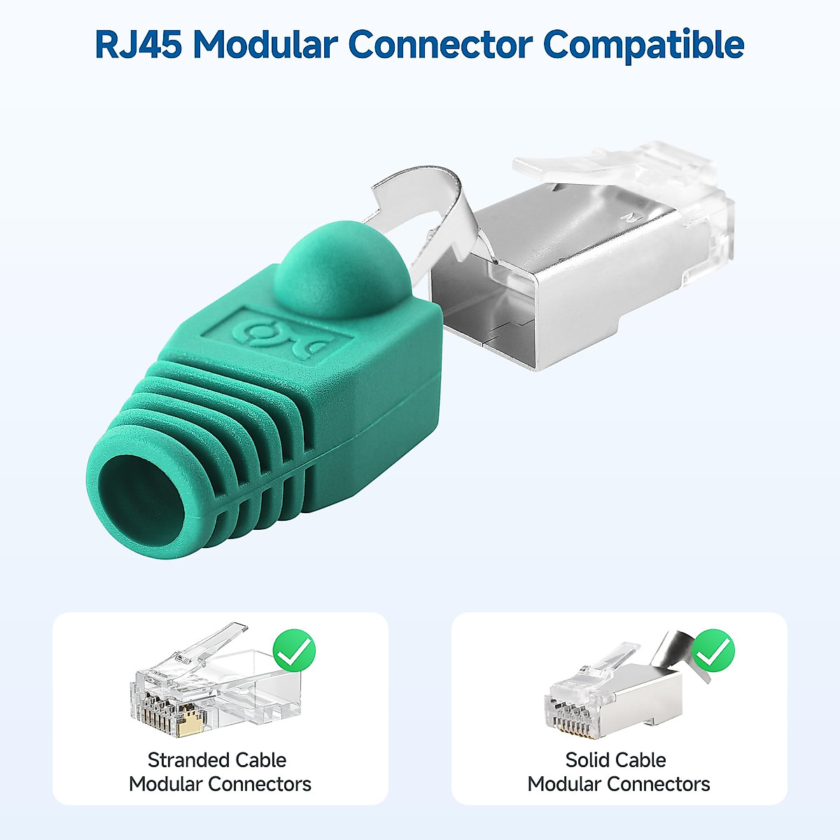 Cable Matters 8-Color 200-Pack Cat6 / Cat5e RJ45 Strain Relief Boots, RJ45 Boot, Cat6 Boot, CAT6 Ethernet Boots, Fits 6.4mm (0.25 in) Ethernet Cables