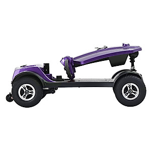 Metro Mobility - 2025 New 4 Wheel Outdoor Mobility Scooter - Adult Mobility Scooter 300 lbs Foldable - Battery - 12V20AH*2pcs, Max Range 16 Miles (Purple)