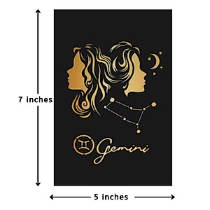 iGifts And Cards Gemini Zodiac Star Sign Birthday 3D Pop Up Greeting Card - Elegant Zodiac Sign Gift, Unique Birthday Present, Astrology Enthusiasts Surprise Celebration, Twin-Themed Party, 5x7