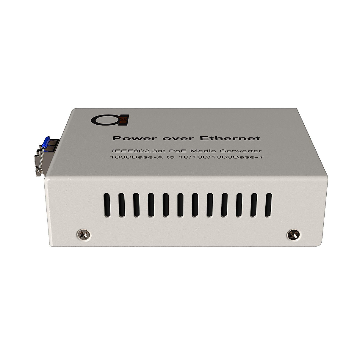 PoE Fiber Single Mode LC Gigabit Ethernet Media Converter - Supplies IEEE 802.3 PoE & PoE+ PSE Power & Extends Distance Over Fiber up 20km (12.42 Miles) - 10/100/1000 Autosensing UTP LAN Port
