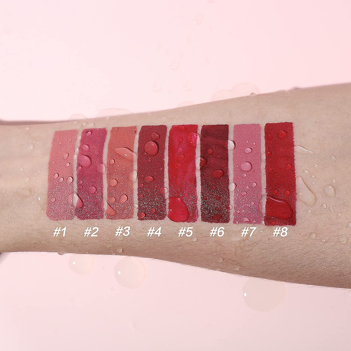 UCANBE 8 Pcs Lightly Glossy Lipstick Set - Waterproof Lip Stain - Liquid Lip Color - Long Lasting Lip Gloss - Smuge proof Korean Makeup - Lip Stick Christmas Gifts for Women