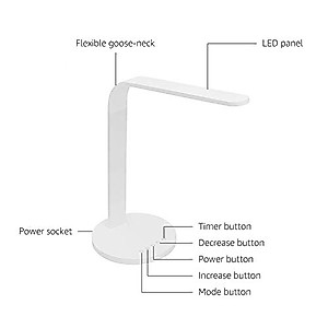 Amazon Basics Flexible LED Desk Lamp, 3 Lighting Modes with 5 Brightness Levels and 40-minute Timer - 40 LEDs
