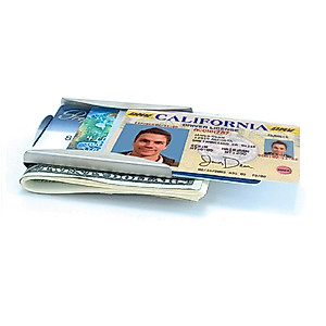 Storus Smart Money Clip + Credit Card Holder Pocket Wallet, Slim Minimalist Double-sided Metal Wallet for Men, Father's, Gift - Polished Stainless Steel