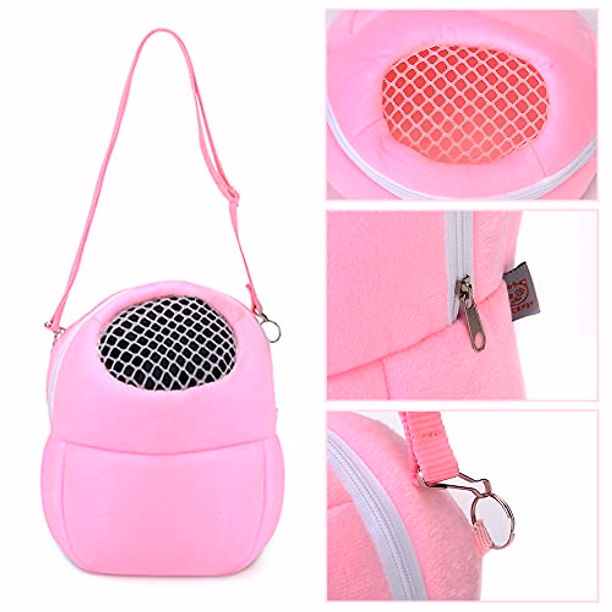 Pet Hamsters Carrier Bag Breathable Portable Outgoing Travel Backpack with Shoulder Strap for Small Pets Hamster, Hedgehog, Sugar Glider, Chinchilla, Guinea Pig (Green S)