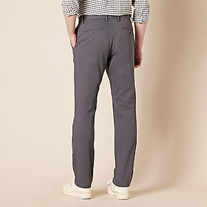 Amazon Essentials Men's Slim-Fit Wrinkle-Resistant Flat-Front Chino Pant, Charcoal, 34W x 30L