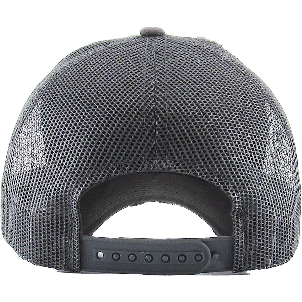 Funky Junque Distressed Low Profile Vintage Polo Style Trucker Dad Hat - Dark Grey