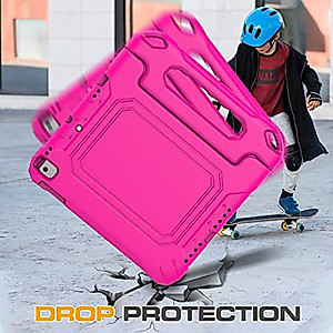 MOXOTEK Kids Case for iPad 5th/6th Generation & iPad Air 1/2 & Pro 9.7, iPad 9.7" Case with Screen Protector, Shockproof Protective Cover for iPad 9.7 inch 6/5 Generation 2018/2017, Pink