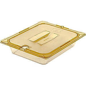 Carlisle FoodService Products 10431U13 StorPlus High Heat Universal Handled Food Pan Lid, Half Size, Amber