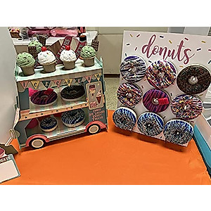 3 Tier Van Cake Stand,Ice Cream Truck Cart Decorations,Ice Cream Baby Shower,Bus Cupcake Stands,Ice Cream Holder Display for Birthday Party Candy Supplies HaakLux