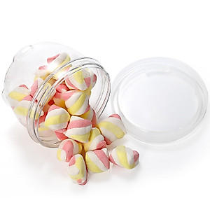 Pumtus 20 Pack Twist Top Food Deli Containers, 9 OZ Stackable Plastic Twist Cap Freezer Container with Screw on Lids, Clear Reusable Meal Prep Canister for Snack Leftovers Spices Salad Dressing