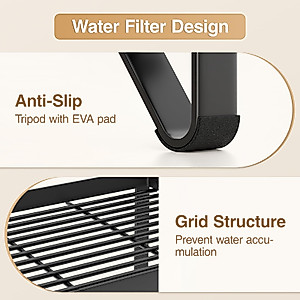 Josmimic Bathroom Makeup Organizer Countertop: Black Metal Countertop Organizer for Bathroom, Kitchen Storage Cosmetics, Spices