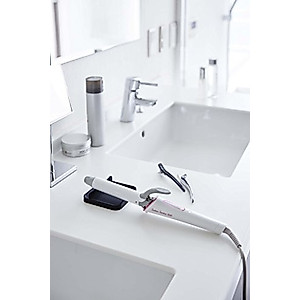 Yamazaki Home Haircare Appliance Rest Heat Resistant Styling Tool Holder/Mat Straightener/Curling Iron | Silicone | Hair Care, One Size, Black