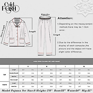 COLD POSH Womens Silk Pajamas Set Slim Fit Long Sleeve Classic Sleepwear Luxury 100% Mulberry Silk Luxury 22 Momme Loungewear,Pink,XL