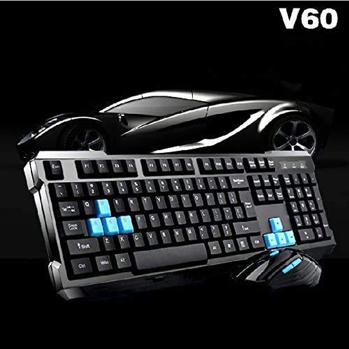 UniFire V60 Waterproof 2.4G Wireless Gaming Keyboard with Mouse DPI Control For DESKTOP PC Laptop Wireless Keyboard Mouse Combos (black)
