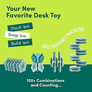 Speks Geode Sphere Magnetic Fidget Toy for Adults & Teens 14+ | Sensory Gadget for Stress Relief and Anxiety, Office Desk Toy Present, Christmas Gift, Holiday Stocking Stuffer | Aqua, 12-Piece Set