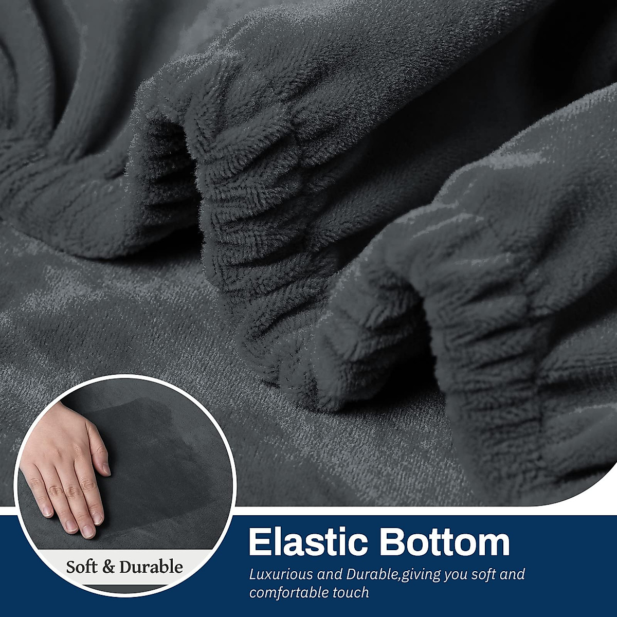 Asnomy Recliner Chair Covers Lazy Boy Recliner Covers with Pockets Stretch Velvet Couch Cover Slipcovers 1-Piece Furniture Protector for Dogs Cats(Recliner,Dark Grey)