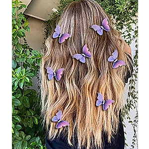 BARTOSI Butterfly Hair clips Purple Butterfly Hair Accessories for Women and Girls (Pack of 4)