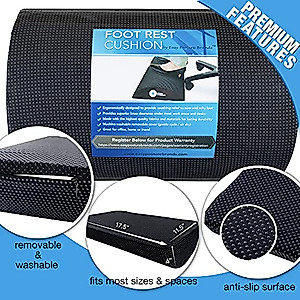 Office Ottoman Foot Rest for Under Desk at Work, Premium Ergonomic Footrest and Foot Stool for Desk, Excellent Leg Clearance & Firm Support