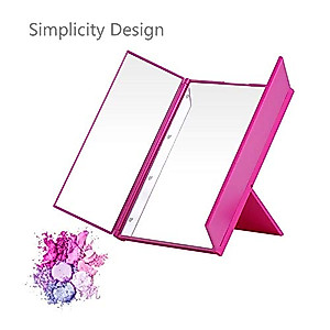FQYYDD Illuminated Makeup Mirror Portable Three-Fold Led Makeup Mirror 1Pc