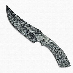 Damascus Knife Blanks for Knife Making Supplies Full Tang, 9.5 Inch Hunting Knife Blade Blank 2180