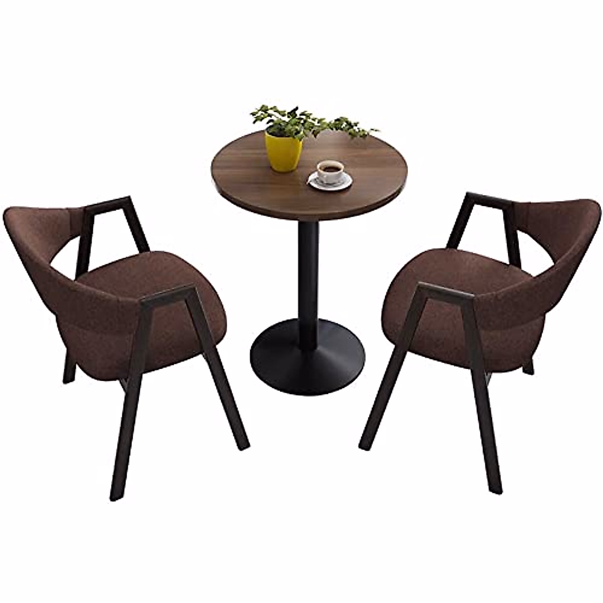 Kitchen Table Set, Conference Reception Room Coffee Table with Chair, Small Apartment Decoration Table and Chairs 1 Table and 2 Chairs Cotton and Linen Office Negotiation Room (Color : Dark Green) ( C