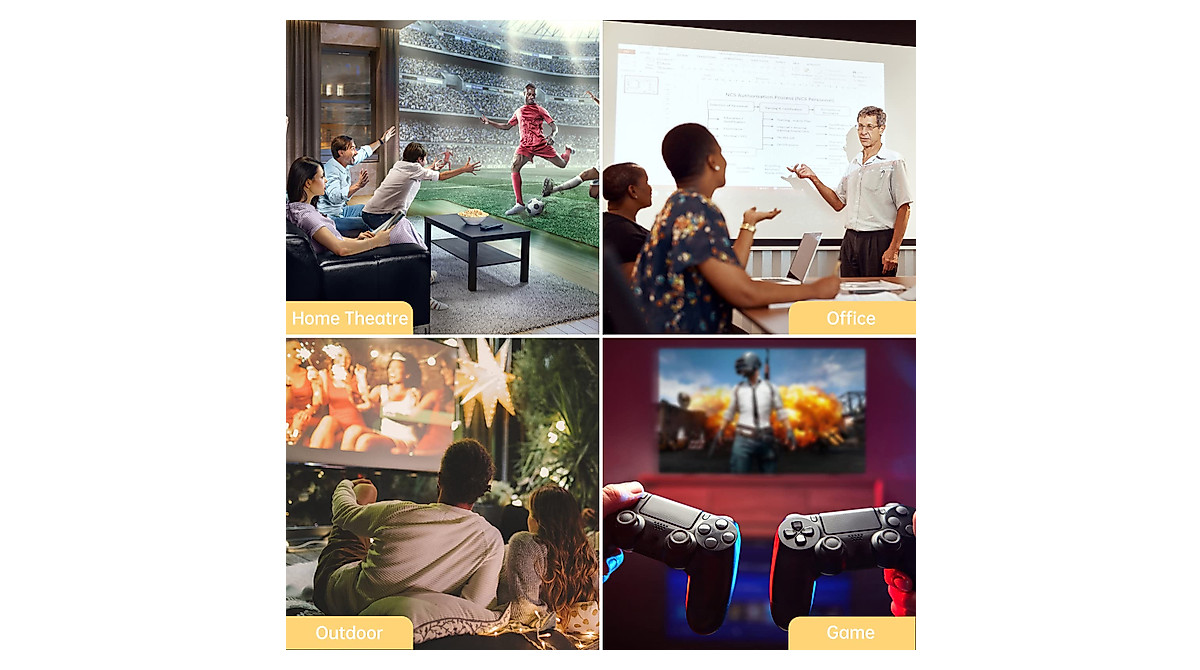 Portable FHD 1080P Mini Projector with WiFi & Bluetooth