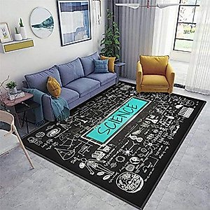 Home Area Runner Rug Pad Hand Drawn About Mathematics on Chalkboard with The World Science in Thickened Non Slip Mats Doormat Entry Rug Floor Carpet for Living Room Indoor Outdoor Throw Rugs