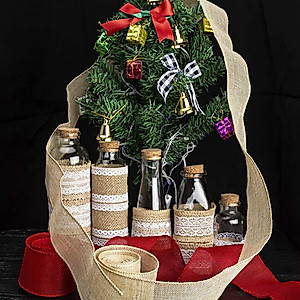 LIUYAXI Natural Burlap Wired Ribbon, 1-1/2" x Continuous 10 Yard, Solid Wired Edge Ribbon for Crafts,Gift Wrapping,Big Bow,Wreath,Tree Decoration,Outdoor Decoration