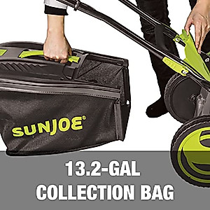 Sun Joe 24V-X2-21LM 48-Volt 21-Inch 1100-Watt Max Brushless Cordless Lawn Mower, 7-Position Mowing Height Adjustment w/Rear Collection Bag