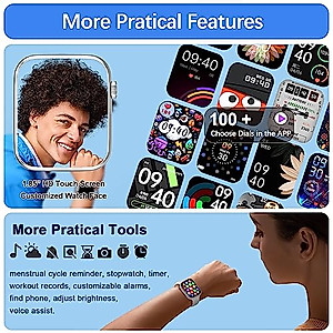 YoYoFit Smart Watch Fitness Tracker with Heart Rate Blood Oxygen Blood Pressure Sleep Monitor Step Calorie Counter Activity Health Trackers IP68 Waterproof for Android Phones iPhone Women Men, Grey