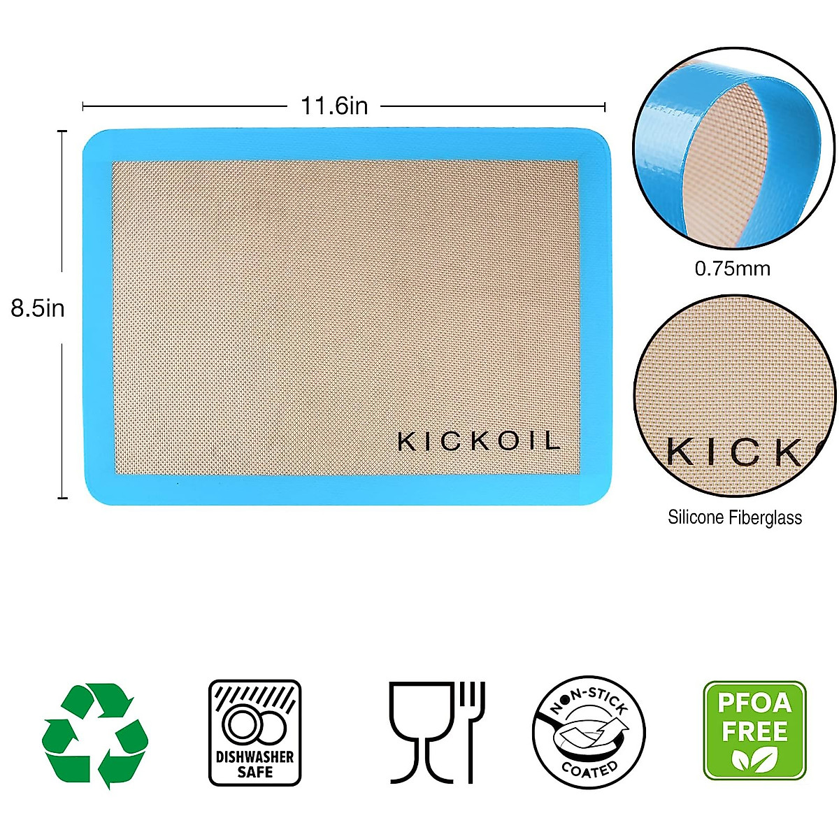 Small Silicone Baking Mats Quarter Sheet Baking Mats Non Stick Silicone Oven Liners, BPA Free, Professional Grade Silicon Baking Sheet for Cookies, Macarons Bread & Pastry, Toaster Pad Set of 3 Pack