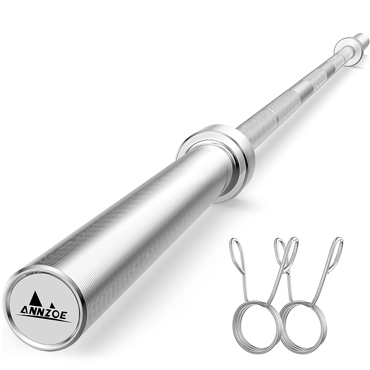 Olympic Barbell Bar 7 Feet Weight Bar, 20kg Men’s Solid Iron Weighted Workout Barbell Weight Straight Weightlifting Technique Bar for Home Fitness Exercise Equipment, Rated 700lbs for Weightlifting