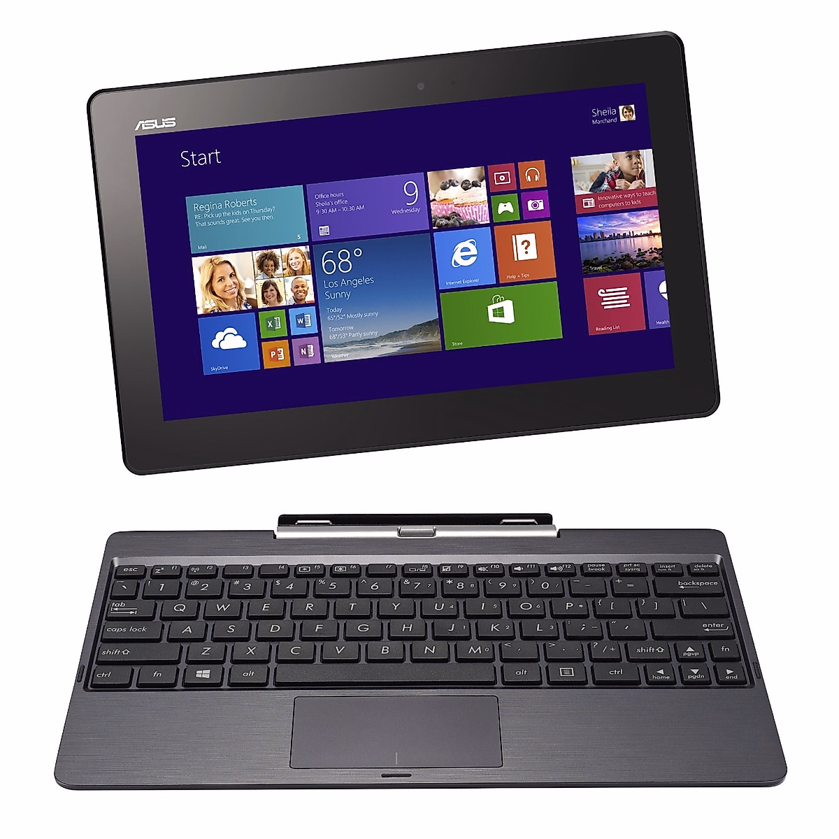 ASUS Transformer Book T100TA-C1-GR 10.1" Detachable 2-in-1 Touchscreen Laptop, 64GB (Grey)