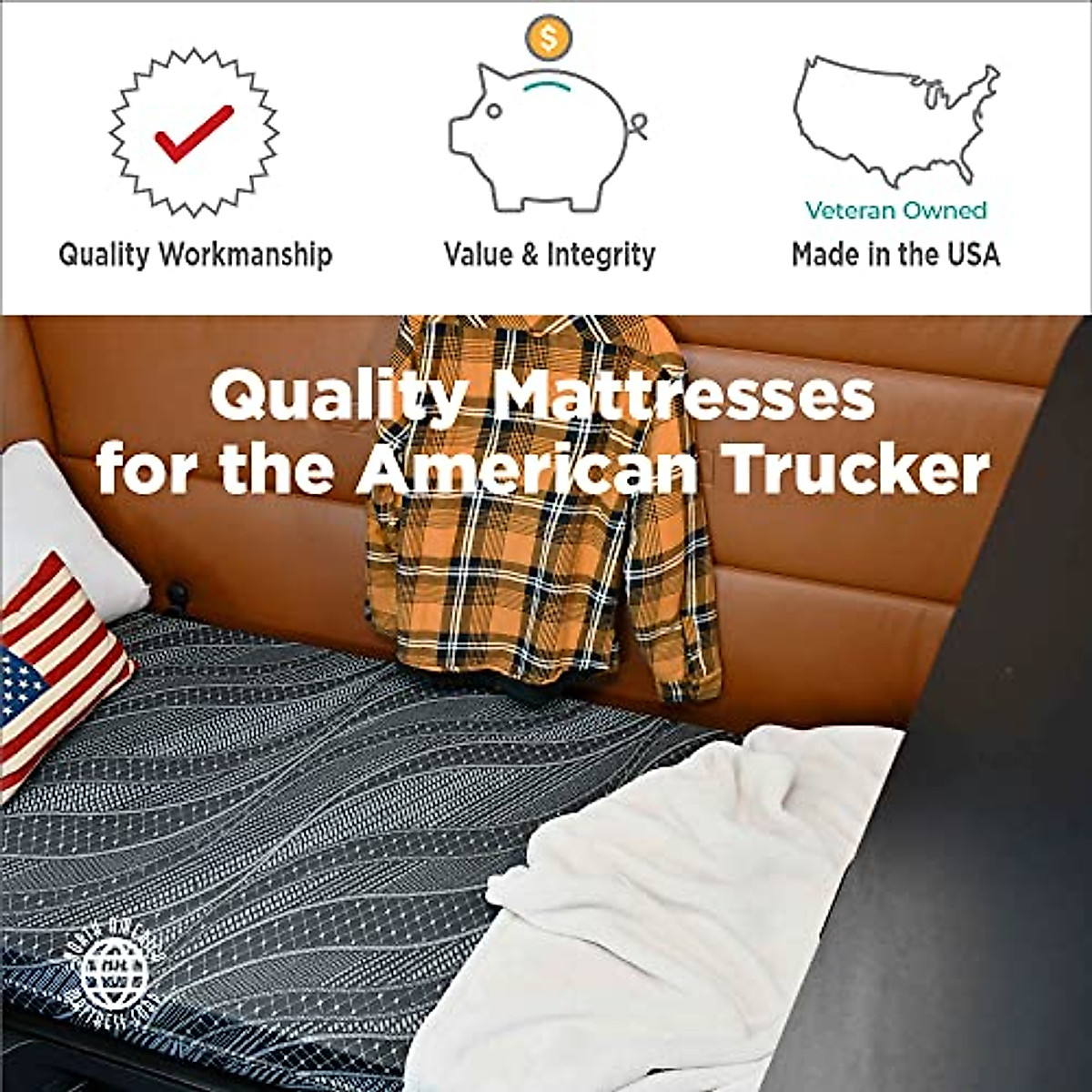 The Layover Dual Sided Economical Medium-Firm Truck Mattress, 80" x 36" x 5"