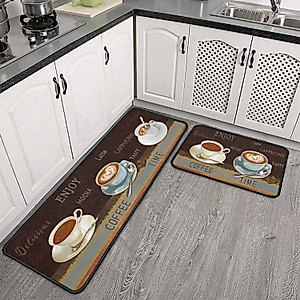 Sunflower Theme Kitchen Decor Rug 2 Pieces Set Absorb Water Runner Rugs Washable Apply to Kitchen, Sink, Laundry, Bathroom，Sunflower Decorations Indoor Floor Mat 17"x 47" + 17"x30" Grey