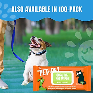 PET N PET 100% Plant Based Dog Wipes for Paws and Butt, 400 Counts Dog Pet Wipes, 8" x 8" Hypoallergenic Unscented Dog Wipes, Cleaning Deodorizing Cat Wipes, Puppy Wipes, Dog Paw Wipes, Dog Face Wipes