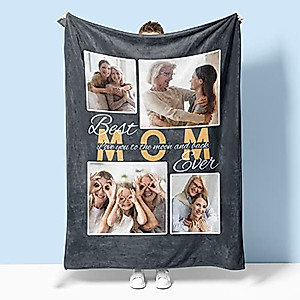Custom Outpost Personalized Photo Blanket for Mom, Fleece or Sherpa Throw, Gift Idea for Mother, Fleece5060,Large - Minky Fleece (60x80)…