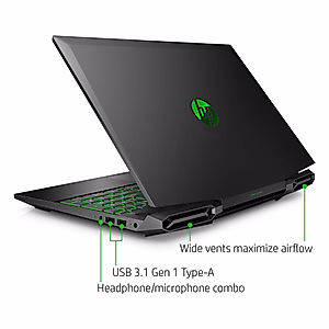HP Pavilion Gaming 15-Inch Laptop, Intel Core i5-9300H, NVIDIA GeForce GTX 1650, 12GB RAM, 256GB SSD, Windows 10 (15-dk0041nr, Black)