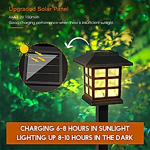 Otdair 12 Pack Solar Pathway Lights Outdoor, Decorative Solar Garden Lights, Waterproof Solar Lights for Garden, Patio, Yard, Landscape, Pathway, Driveway, Lawn (Warm Light)