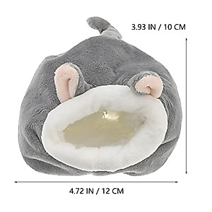TEHAUX Mini Hamster Bed Hideouts and Houses, Cotton Mini Animal Pet Nest Cave, Cute Warm Bed for Hamster (Grey)