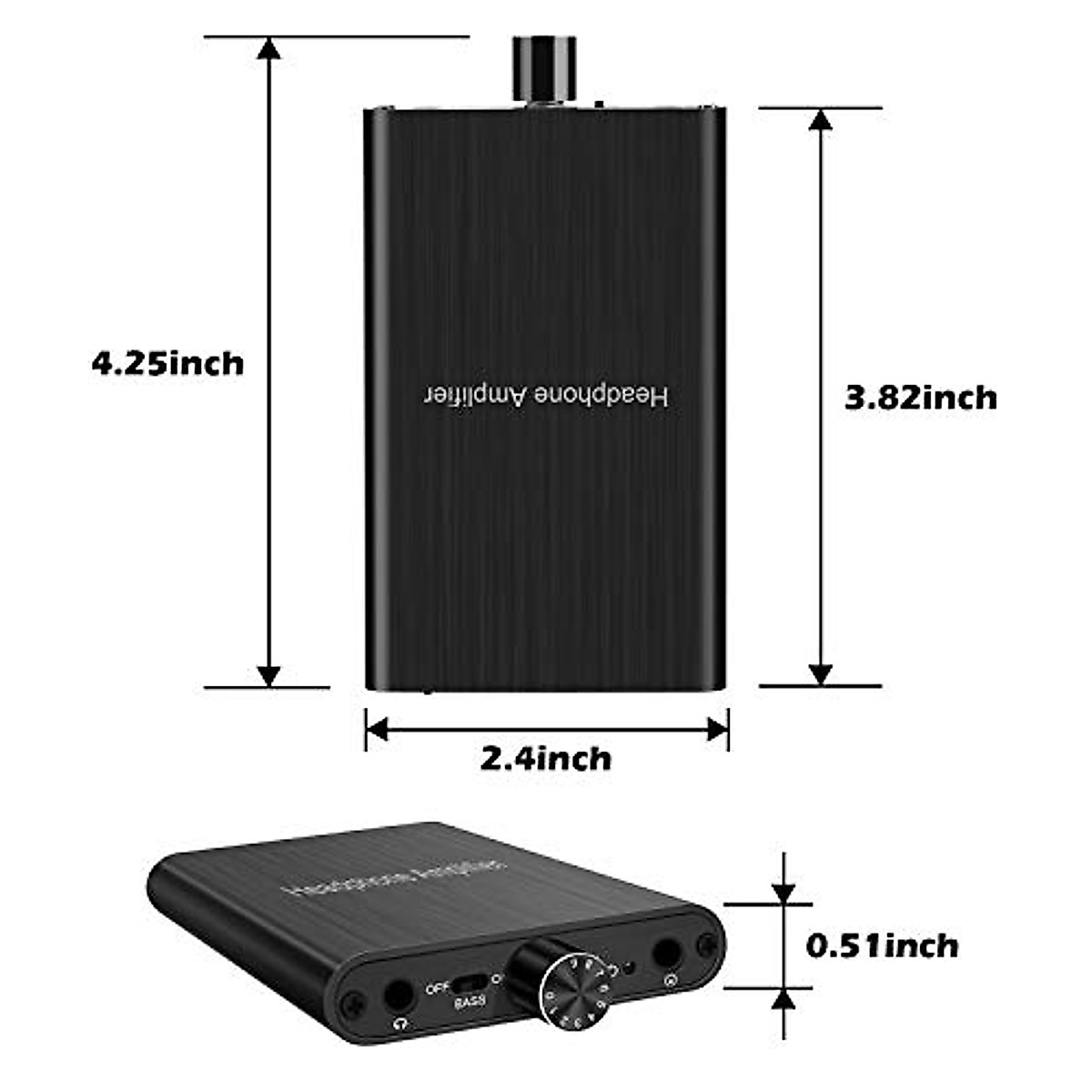 Headphone Amplifier with Bass Boost, Support 3.5mm AUX and Type-C 16-600Ω Headphone -3.5mm Stereo Audio Out, GAIN, Bass for Mac, Phones, iPad, MP3, MP4 and Computers,Xbox one,PS4,PS5 Controller